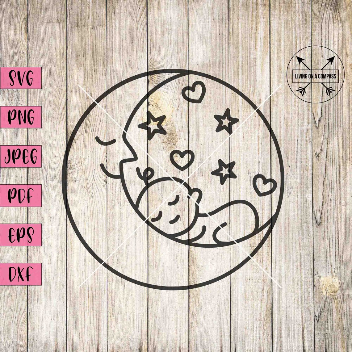 Sleeping Baby Svg, Baby Svg, Baby Clipart, Nursery Clipart, Nursery ...