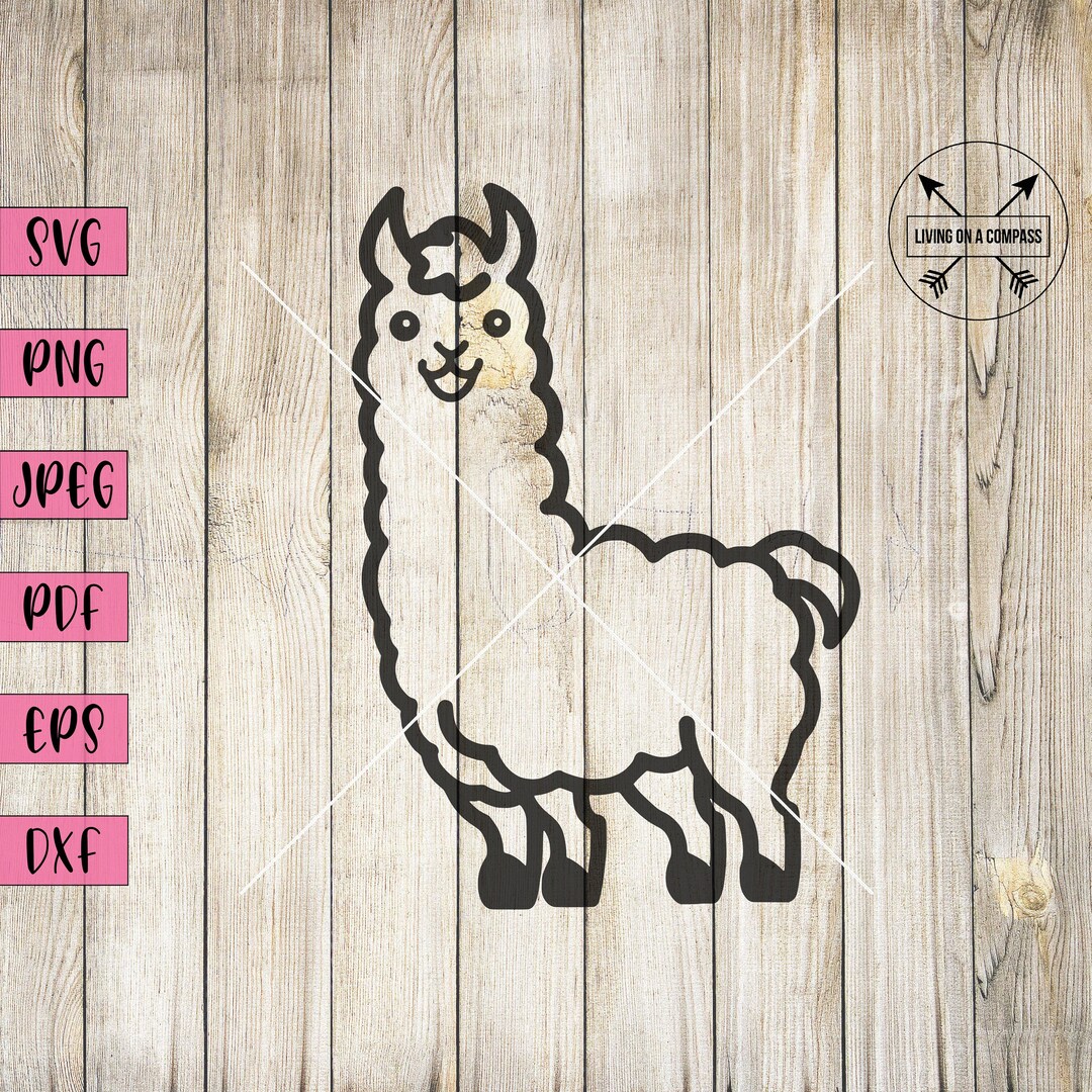Llama Svg, Llama Birthday Invitation, Animals Clipart, Animal Stickers ...
