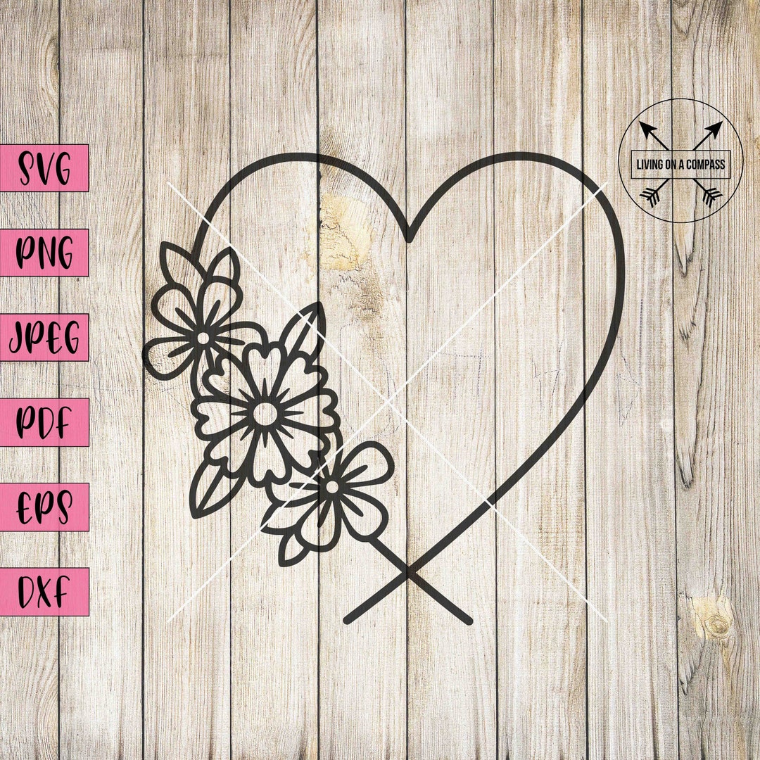 Floral Heart Svg, Valentines Day Clipart, Valentines Day Clipart, Love ...