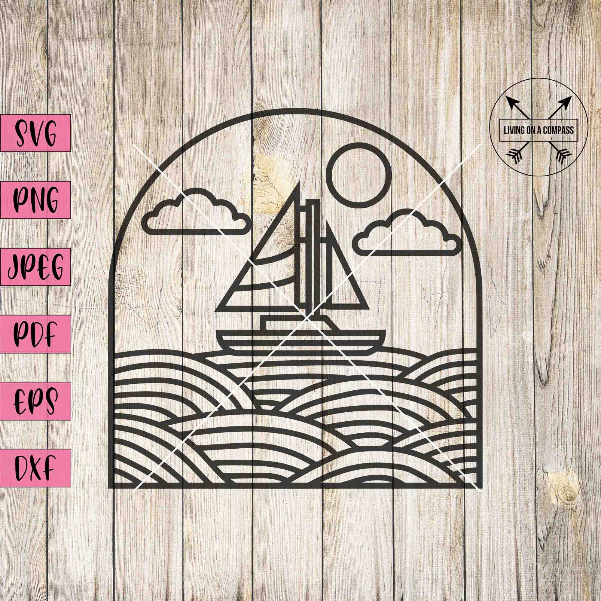 Sailboat Svg Sailboat Png Boat Decal Boat Decals Nautical - Etsy