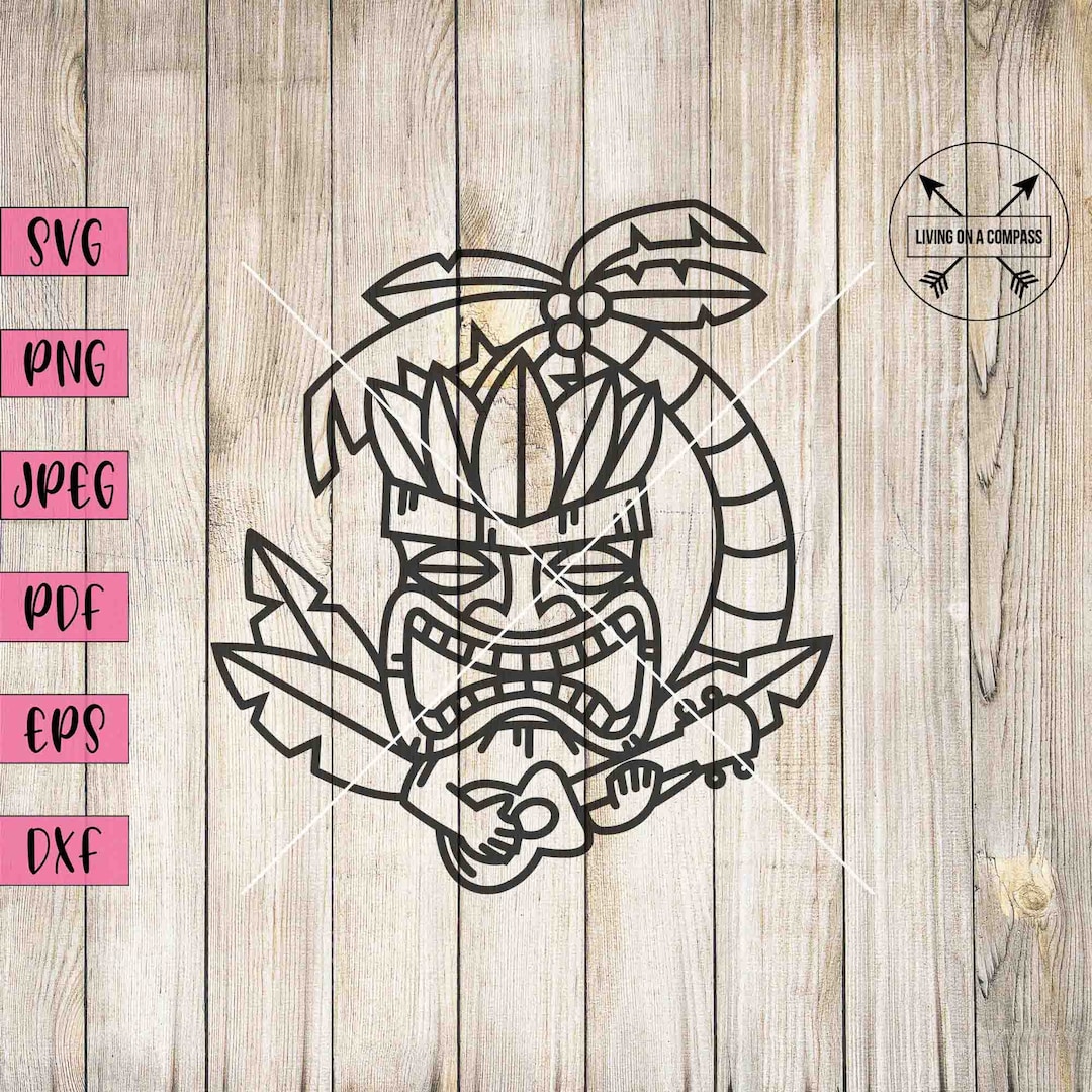 Tiki Svg, Tiki Statue, Tiki Bar Decor, Tiki Bar Sign, Luau Birthday ...