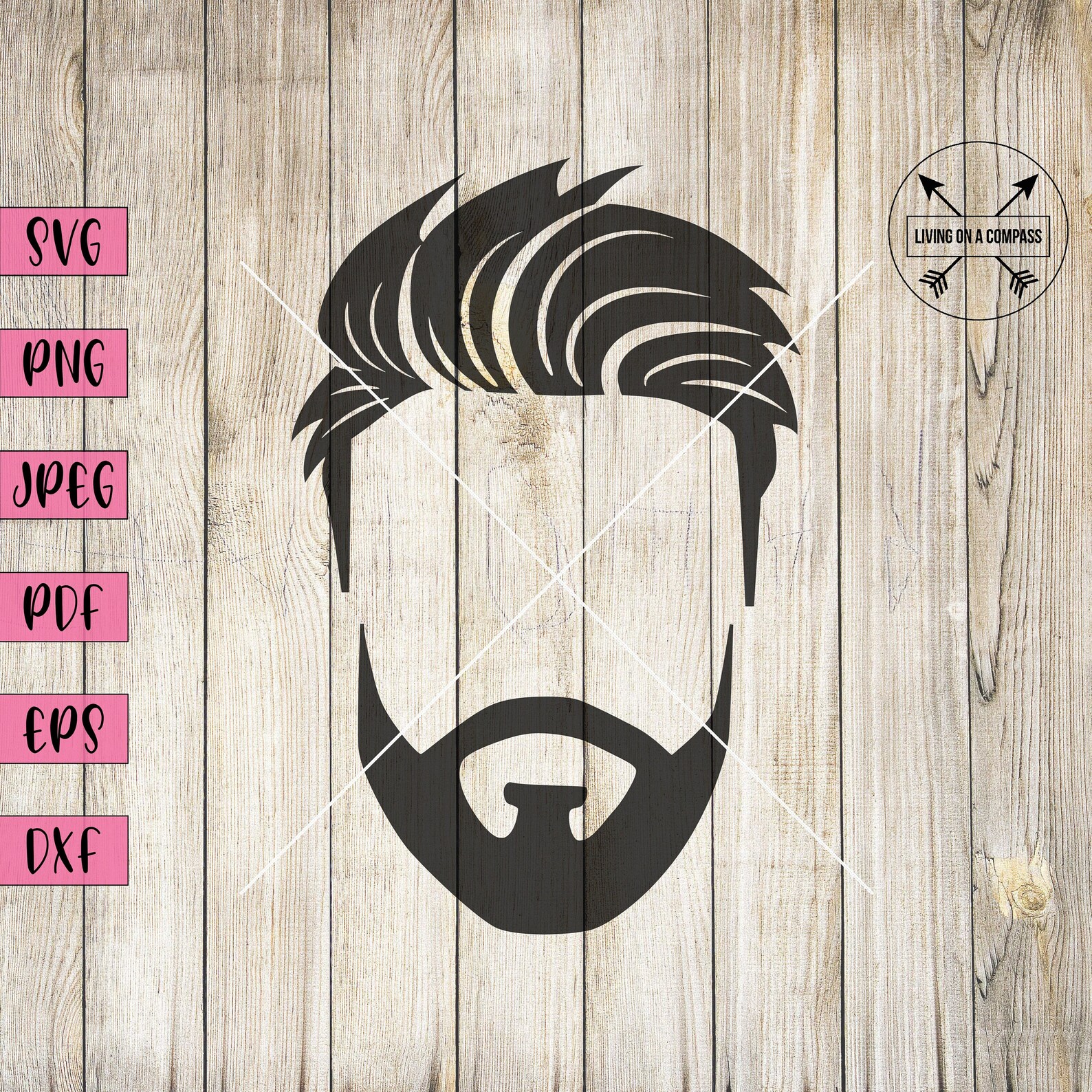 Beard Svg, Mustache Svg, Face Svg, Man Face Silhouette, Goatee Svg, Men ...