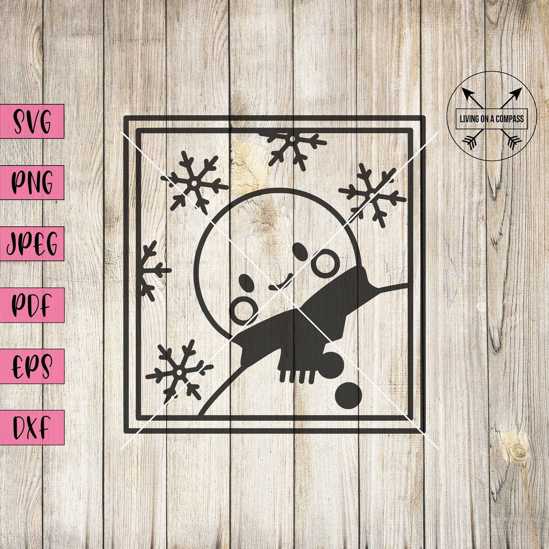 Snowman in a Frame, Snow Flakes, Let It Snow Snowman Svg, Snowman ...