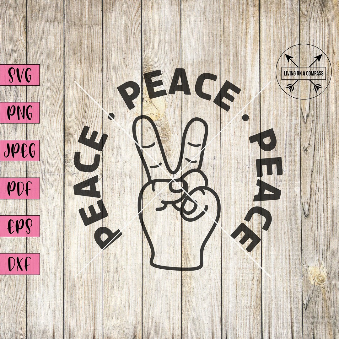 Peace Text Svg, Peace Sign Wall Decor, Outdoor Peace Sign, Vintage ...
