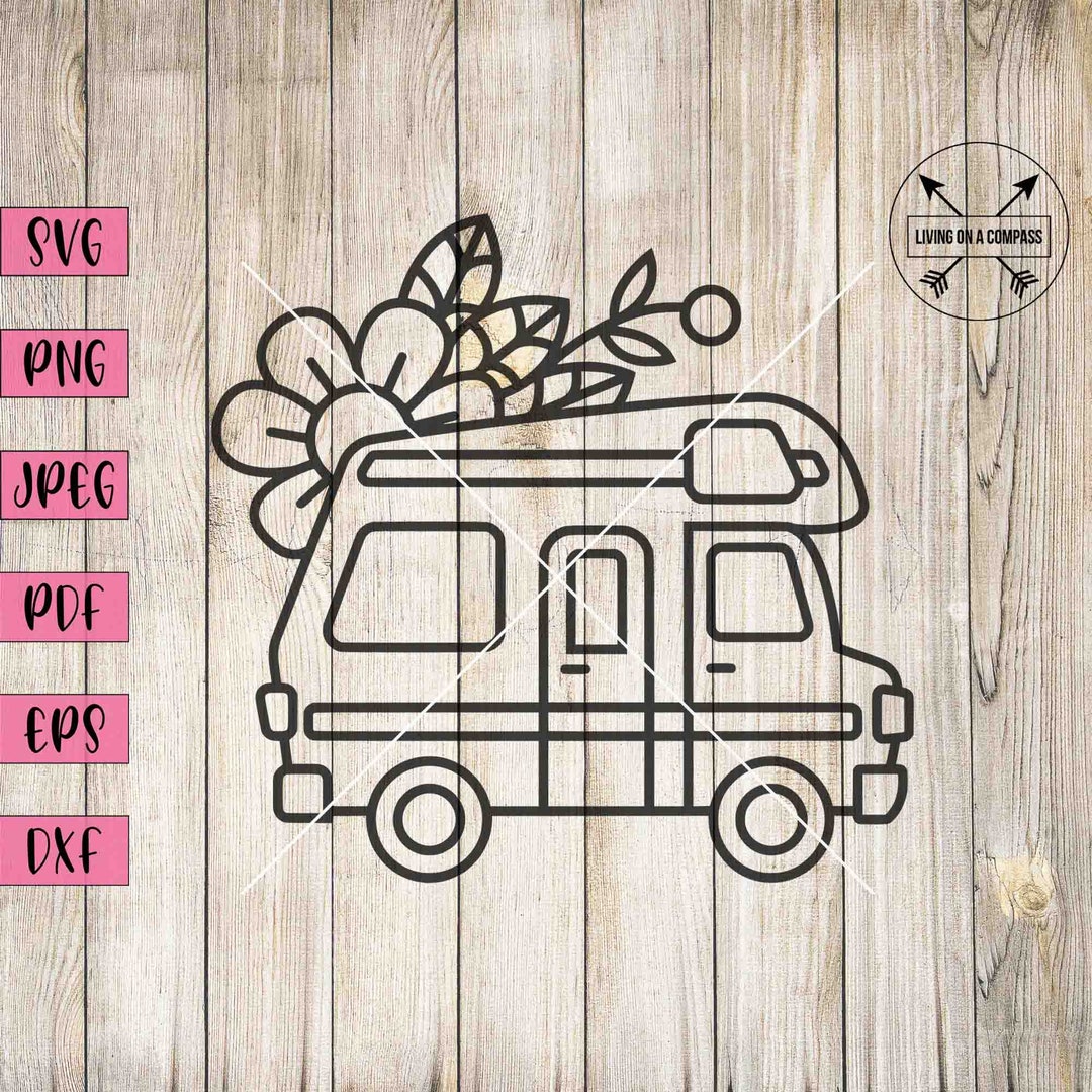 Rv Svg, Trailer Svg, Floral Trailer, Rv Cut File, Rv Clipart, Trailer ...