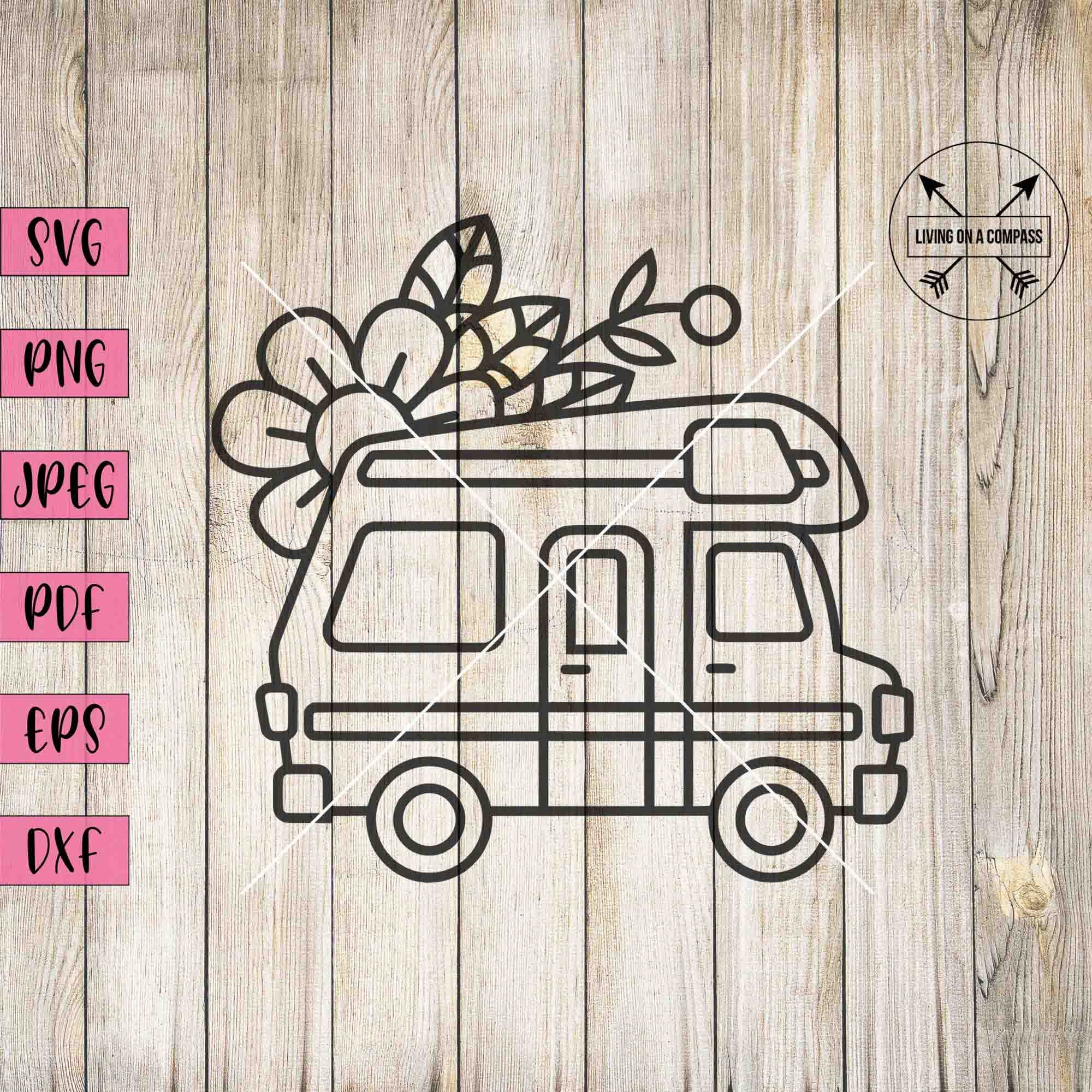 Rv Svg, Trailer Svg, Floral Trailer, Rv Cut File, Rv Clipart, Trailer ...