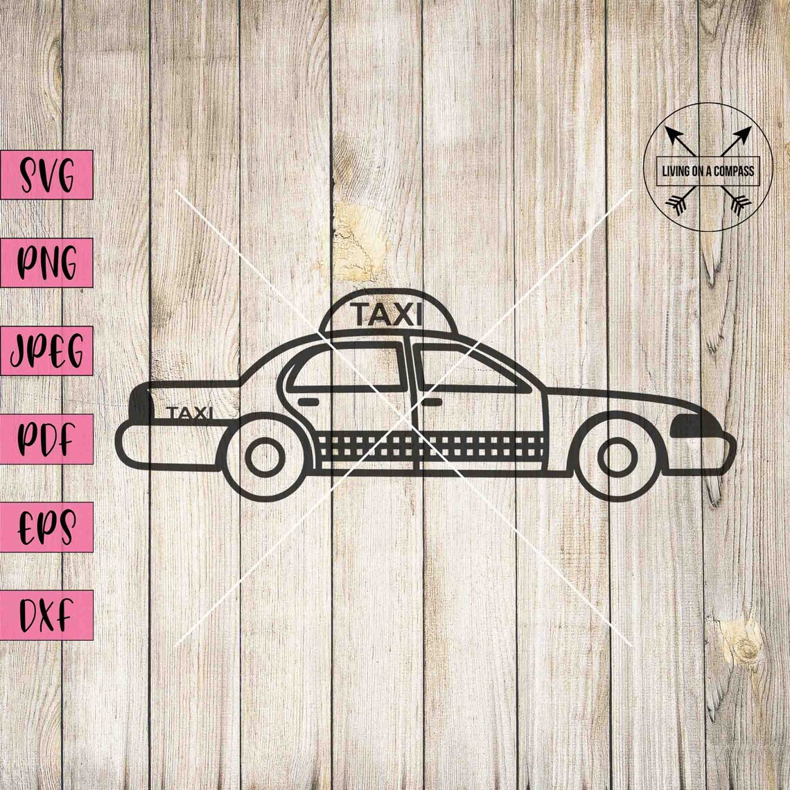 Taxi Svg, Cab Svg, Car Decal, Car Clipart, Car Svg, Taxi Cab, New York ...