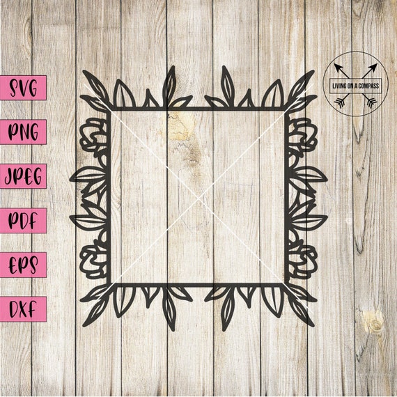 Square Frame Svg Floral Frame Svg Square Frame Clipart - Etsy