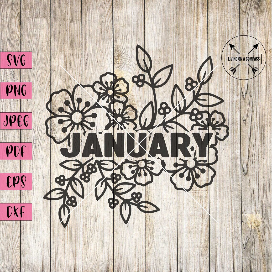 January Svg, January Clipart, Word Art Svg, T-shirt Design Svg ...
