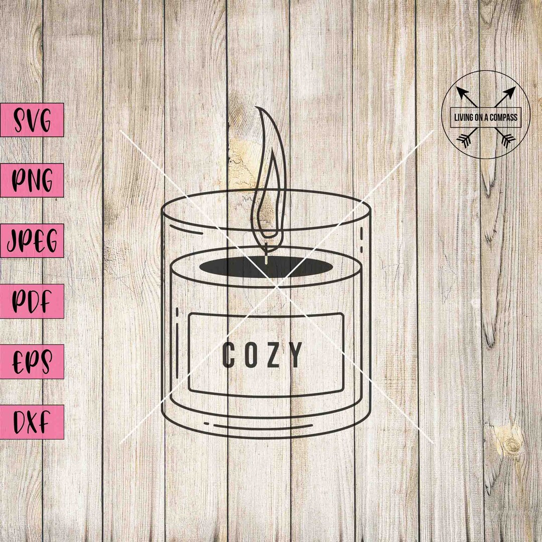 Candle Svg Cozy Svg Candle Clipart Candle Decal Relax - Etsy