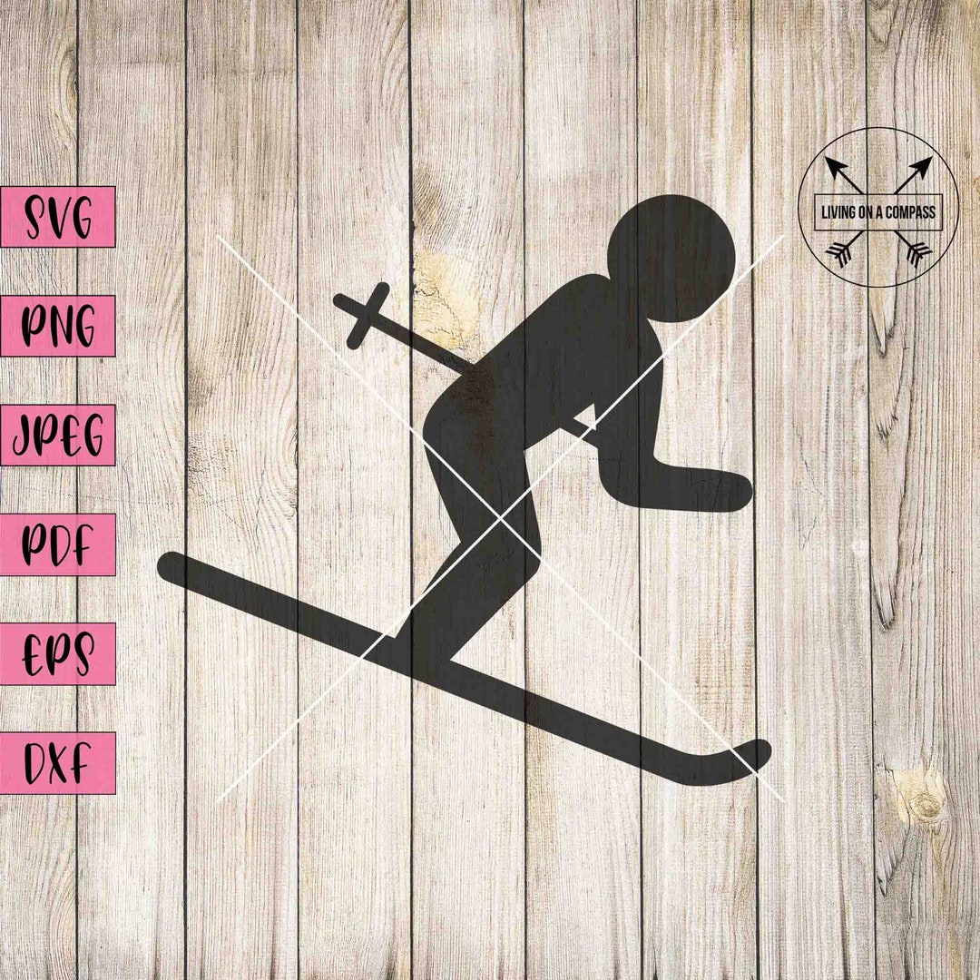 Skiier Svg, Ski Svg, Skiing Clipart, Skiing Decal, Skiing Stickers ...