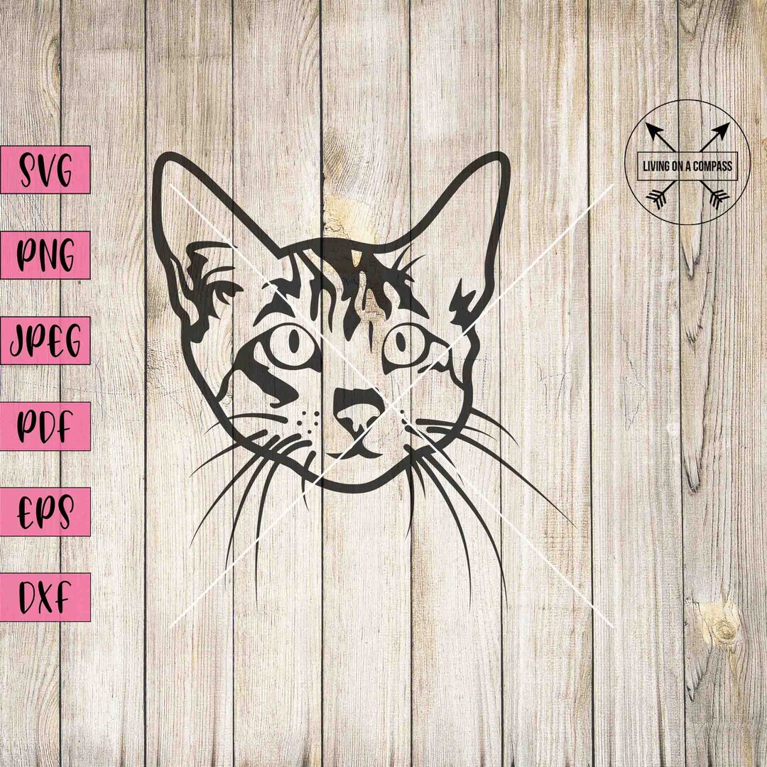 Toyger Svg, Toyger Cat, Cat Svg, Cat Clipart, Cat Art Print, Cat Decal ...
