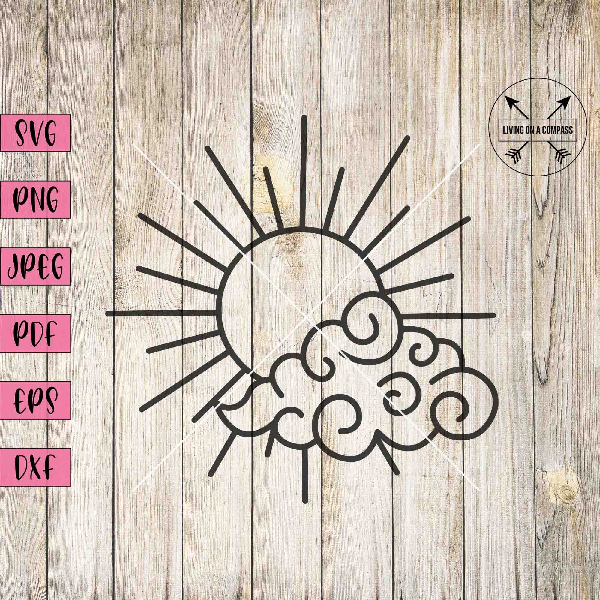 Mostly Sunny Svg, Cloud Decal, Sun Svg, Sun Clipart, Sun Clip Art, Sun ...