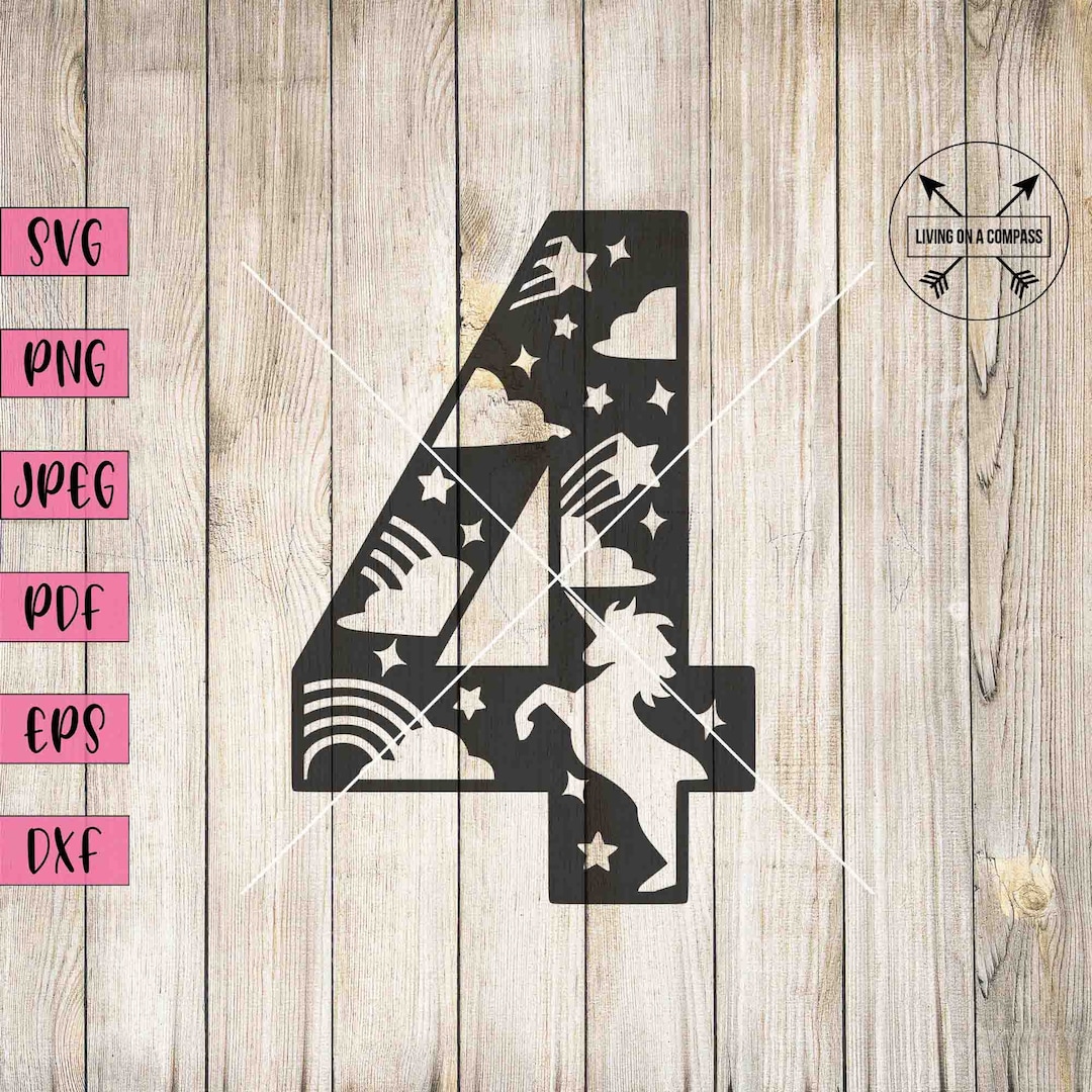 Number 4 Svg, 4th Birthday Decorations, Number Clipart, Numbers Svg ...