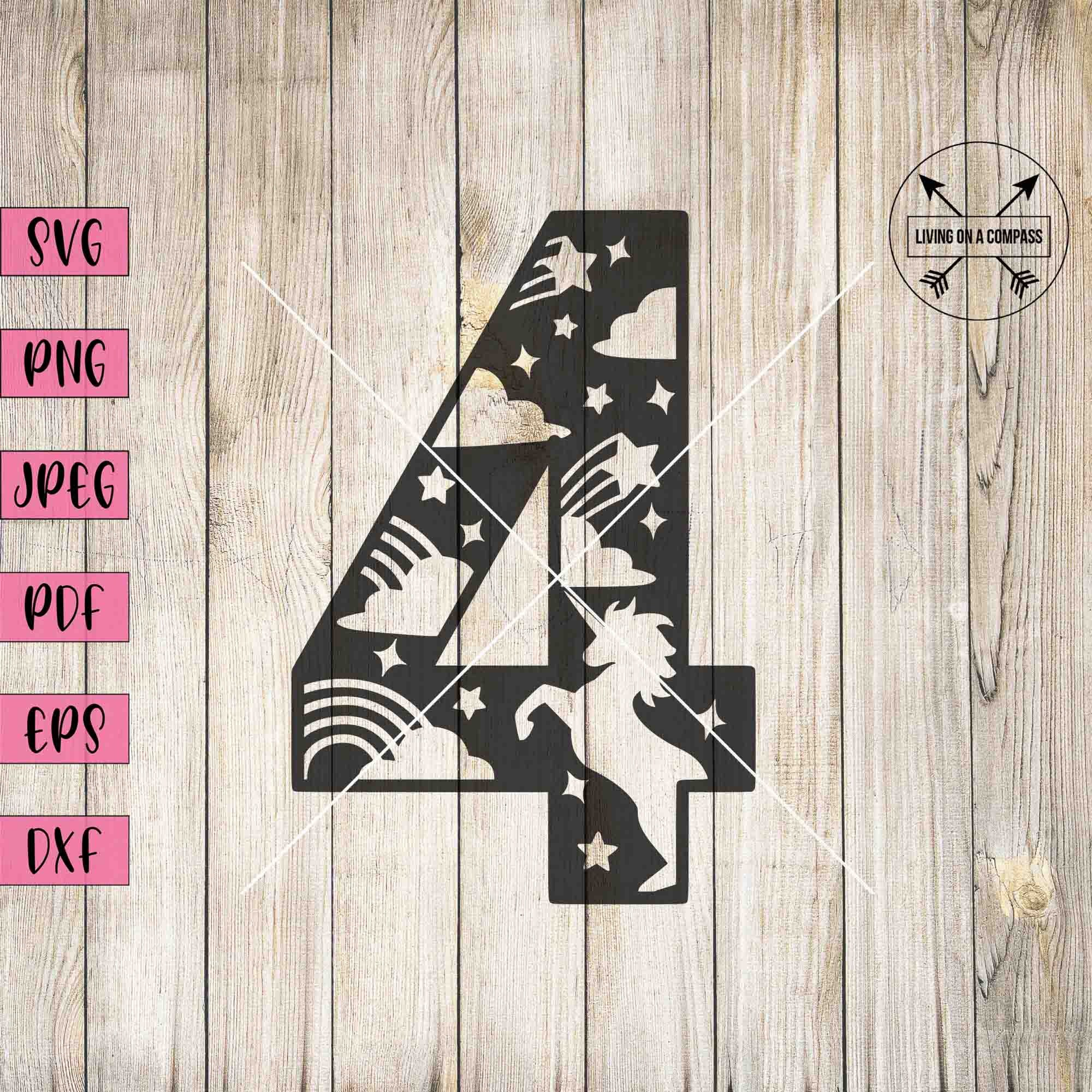 Number 4 Svg, 4th Birthday Decorations, Number Clipart, Numbers Svg ...