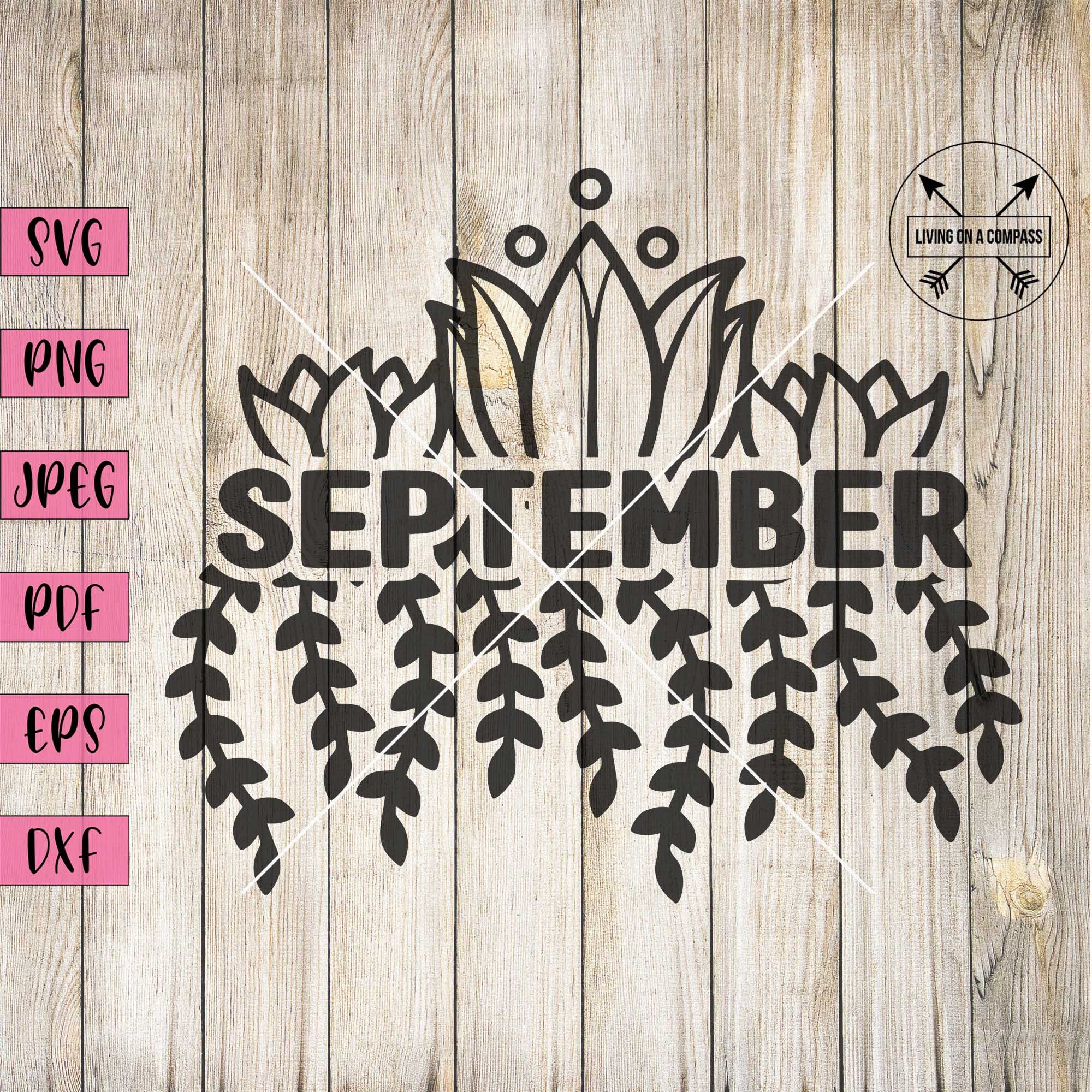 September Svg, Floral Word Art Svg, Birth Month Svg, Flower Birth Month ...
