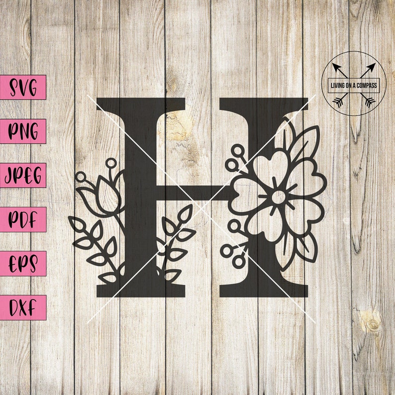 Floral Letter H Svg Letter Svg Floral Alphabet Clipart - Etsy