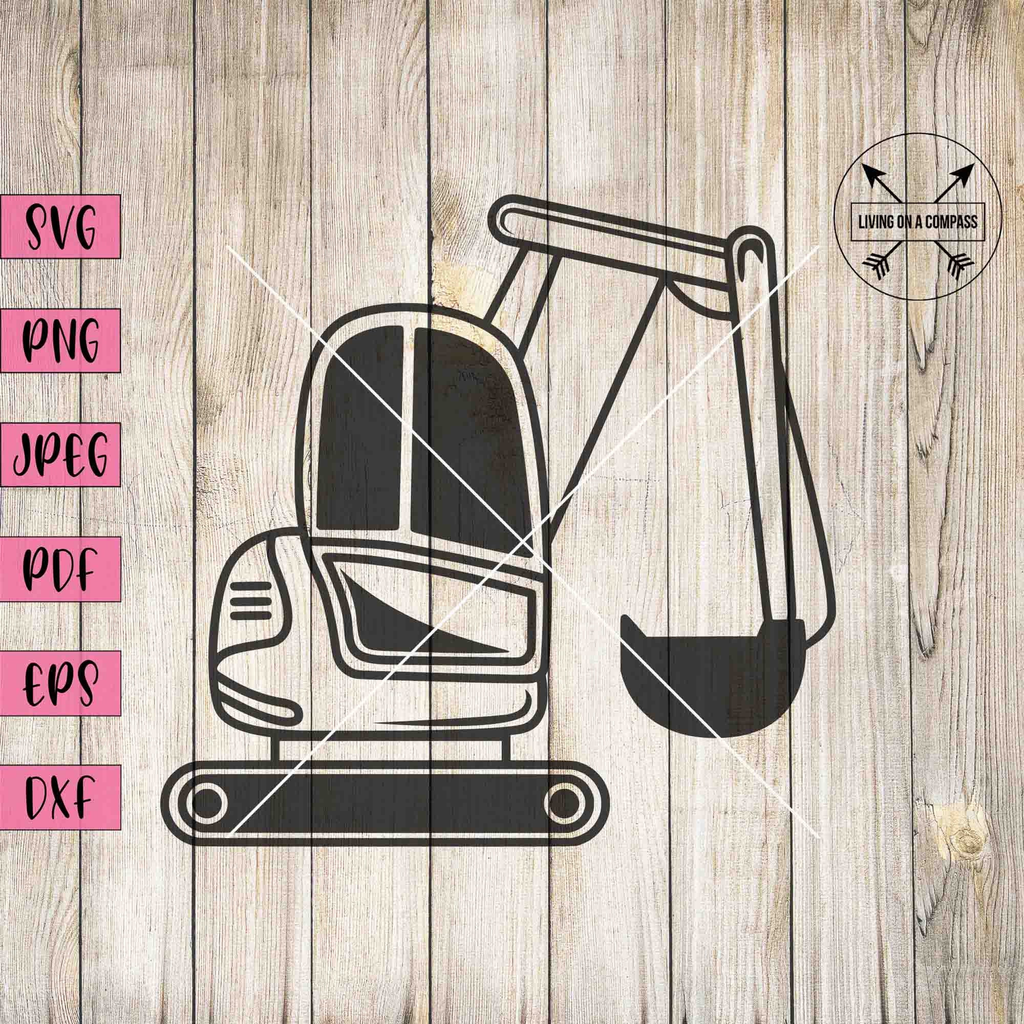 Excavator Svg, Excavator Clipart, Excavator Cut File, Excavator Png ...