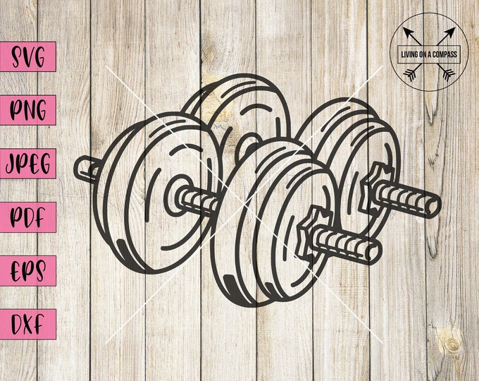 Barbell Svg, Weight Svg, Workout Svg, Bodybuilding Svg. Vector Cut File ...