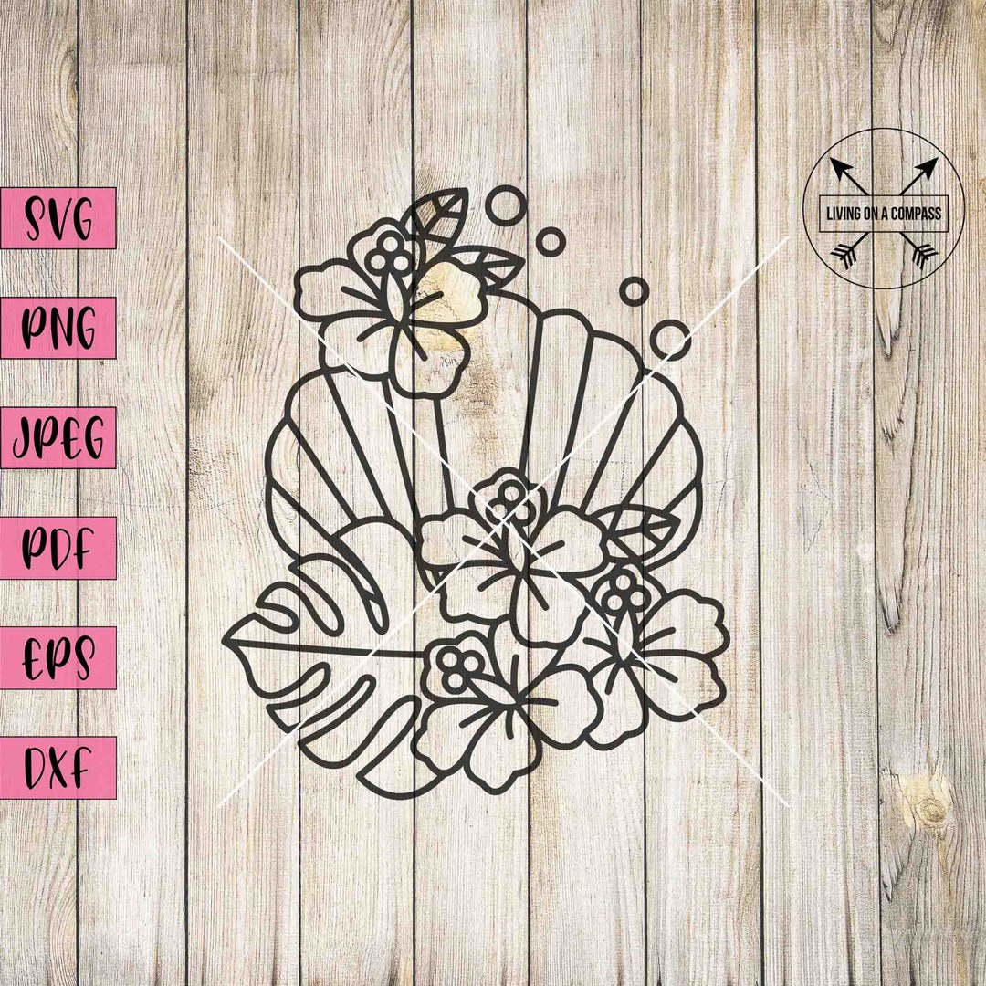 Clam Svg, Oyster Png, Seashell Clipart, Tropical Flower Clip Art ...