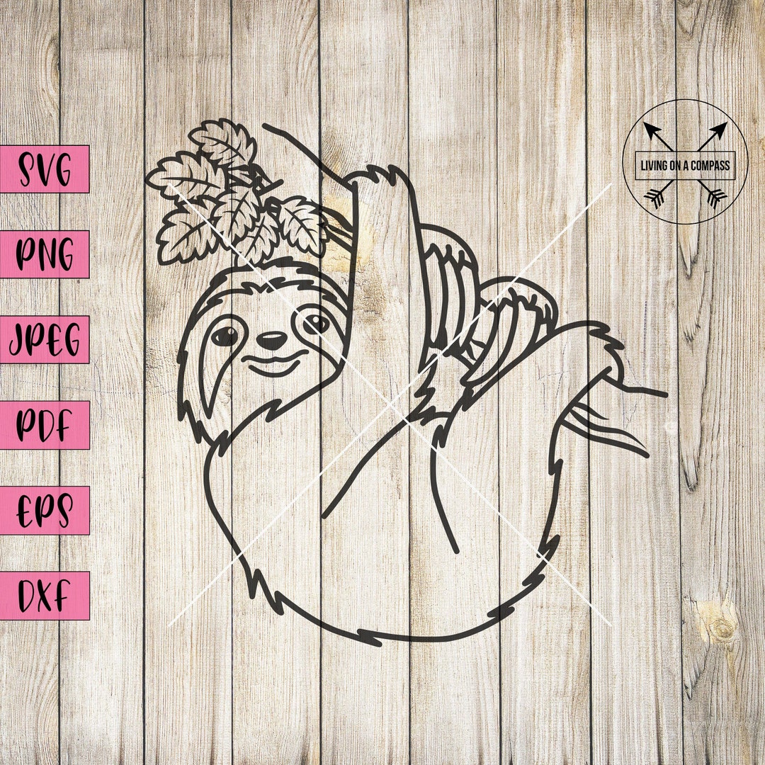 Sloth Svg, Sloth Clipart, Sloth Wall Art, Sloth Decor, Sloth Print ...