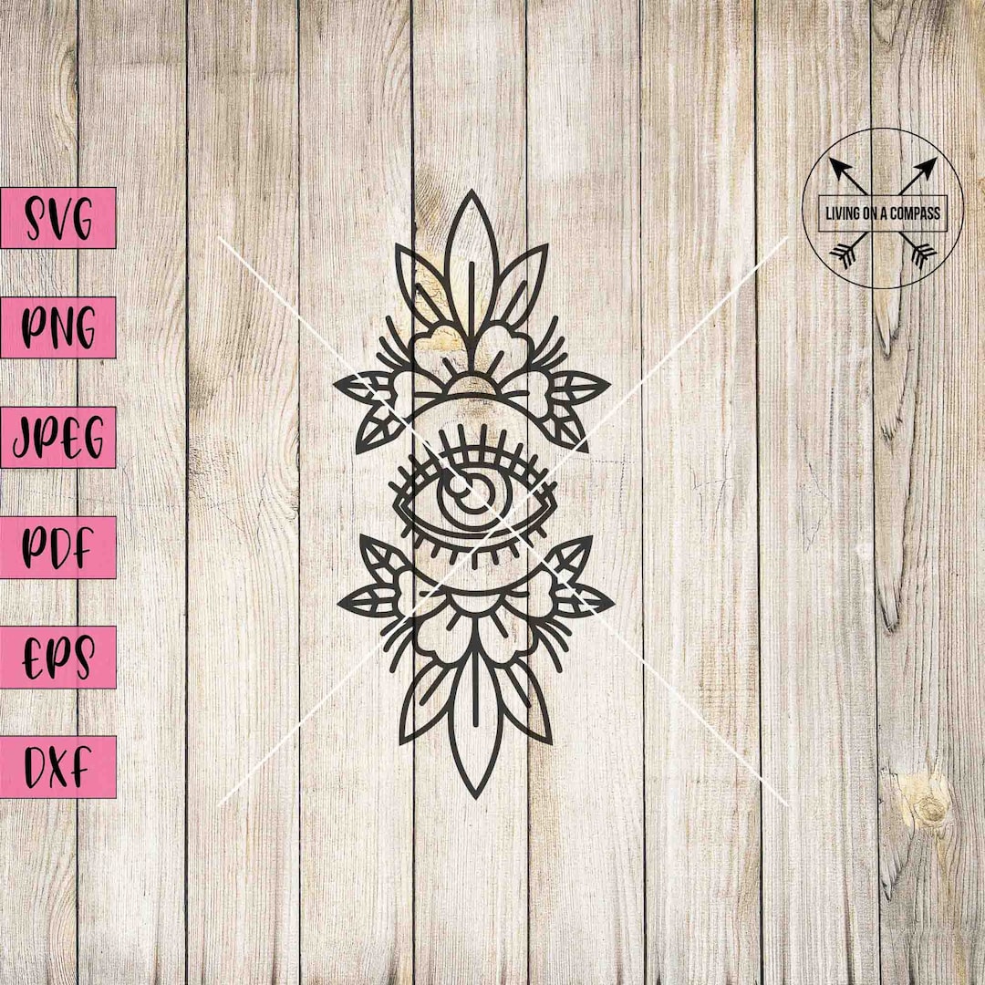Floral Eye Svg, Flower Eye Svg, Flower Eye Illustration, Boho Svg, Boho ...