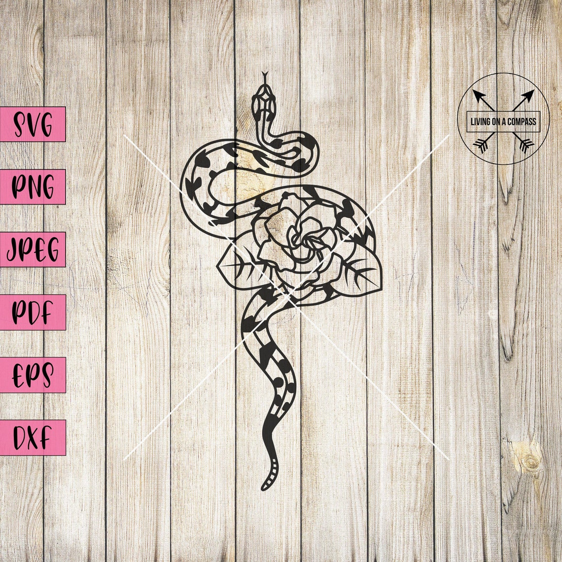 Floral Snake Svg Snake Png Snake Clipart Snake Wall Art - Etsy