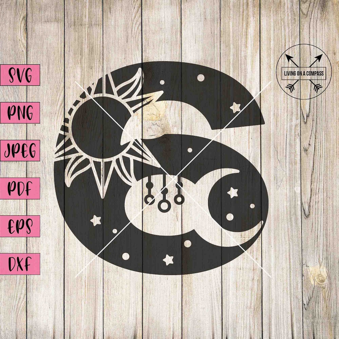 Number 6 Svg, Sun and Moon Decor, Number Six, Number 6 Print, Six Svg ...