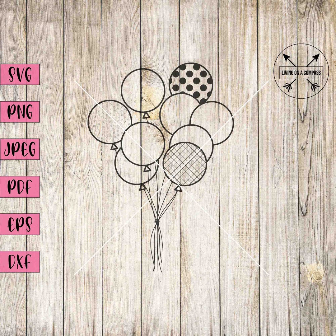 Balloons Svg, Birthday Balloons Svg, Birthday Balloon Clipart, Happy ...