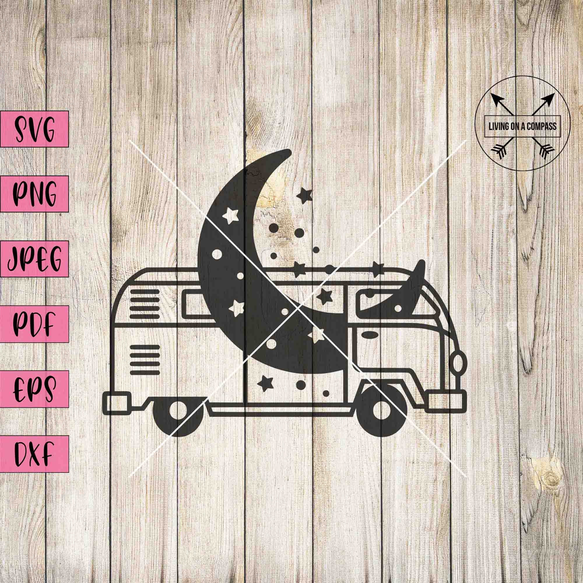 Van Svg Van Png Crescent Moon Svg Retro Car Vintage Car - Etsy