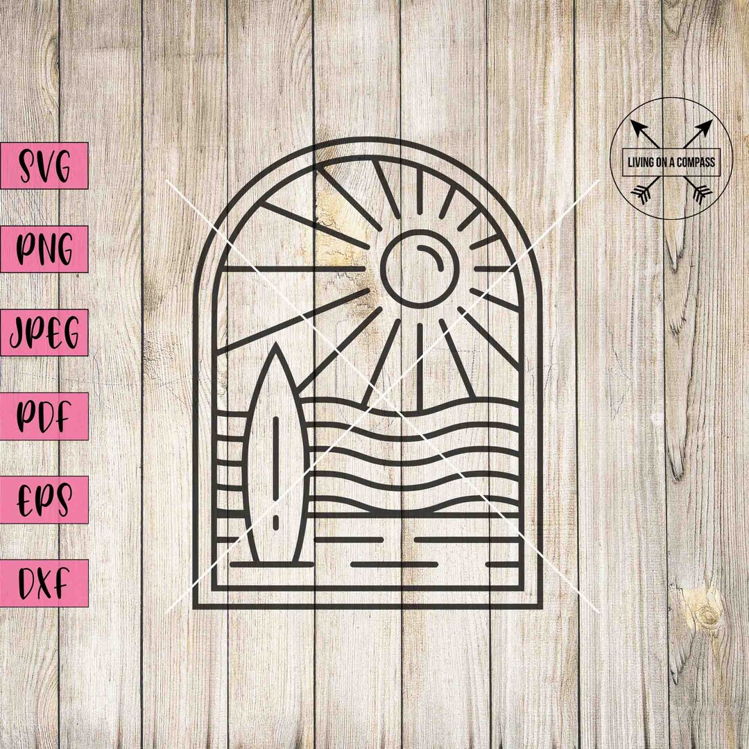 Beach Svg, Surf Svg, Waves Svg, Waves Clip Art, Sun and Sand Svg, Sun ...