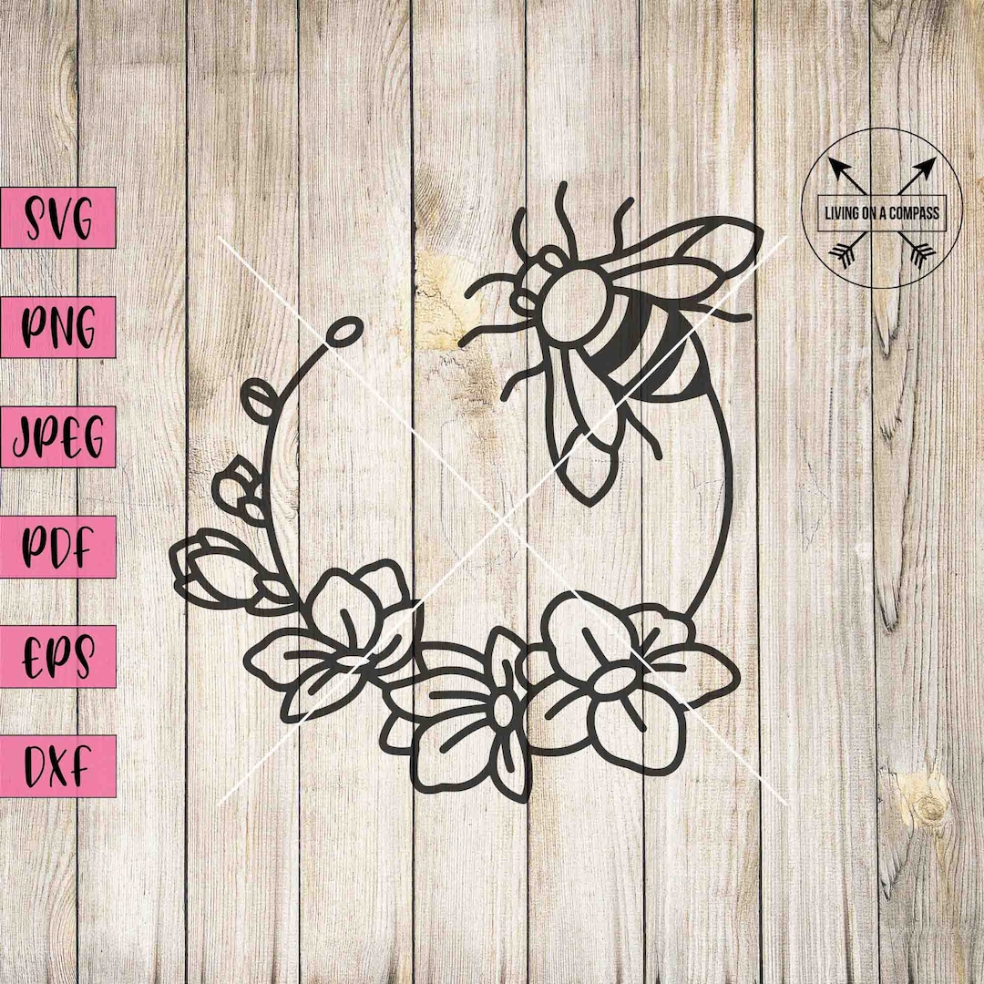 Bee Wreath Svg, Bee Frame, Bee Monogram Border, Bumble Bee Svg, Insect ...