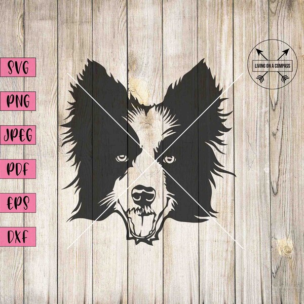 Border Collie Face Svg - Etsy