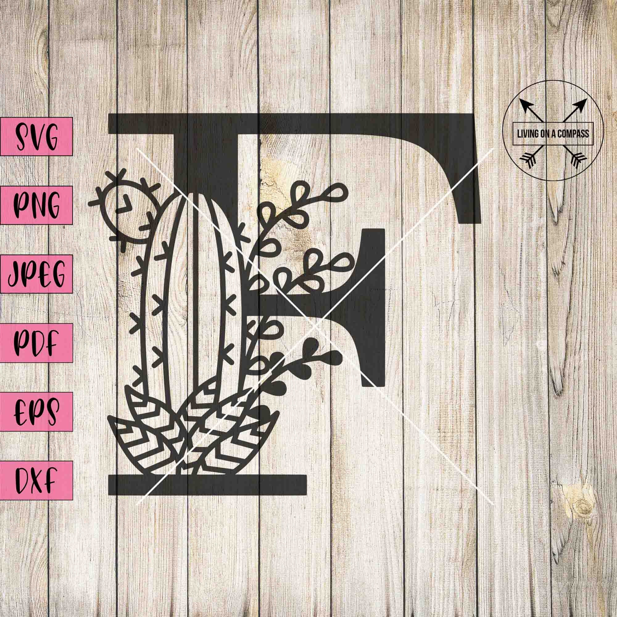 Cactus F Svg Letter F Svg Letter F Clip Art Cactus Letters - Etsy
