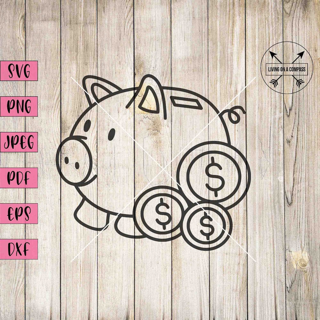 Piggy Bank Svg, Piggy Bank Clipart, Toy Clipart, Money Svg, Money ...
