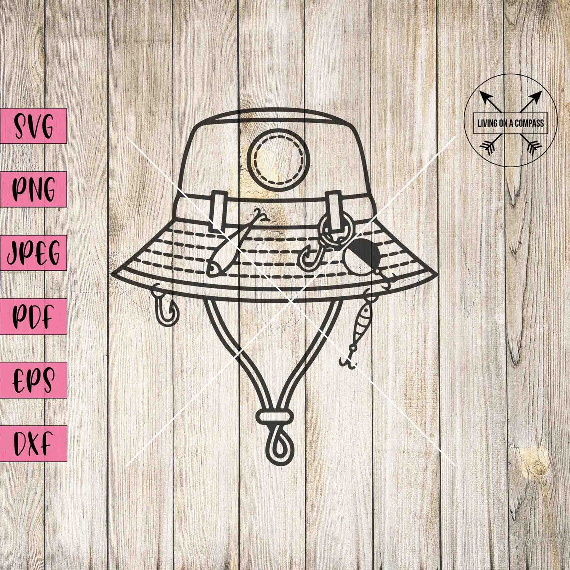 Fishing Bucket Hat, Fishing Hat, Fishing Svg, Fisherman Svg, Fisherman ...