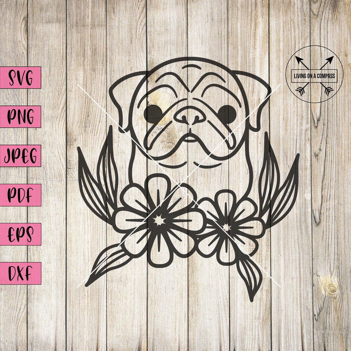 Pug Svg Pug Art Pug Clip Art Pug Clipart Pug Art Print - Etsy