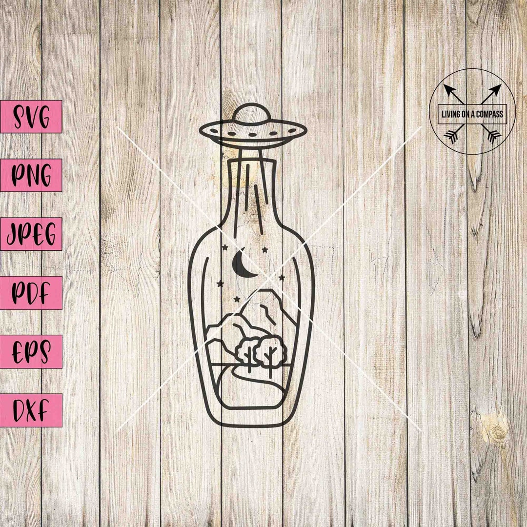 Ufo Bottle Svg Alien Svg Alien Clip Art Alient Clipart - Etsy