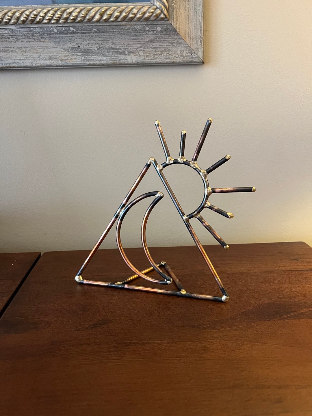 Desktop Sculpture: Rising Sun Over Moon - Etsy