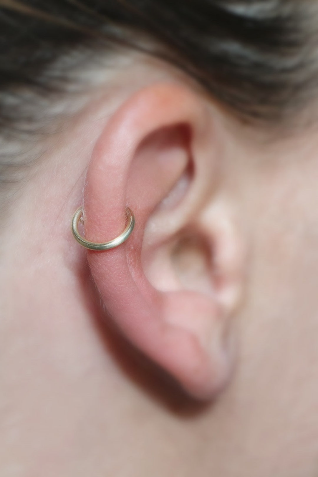 14k Gold, Cartilage Ear Cuff: Thick Hoop (18 Gauge) Helix/cartilage ...