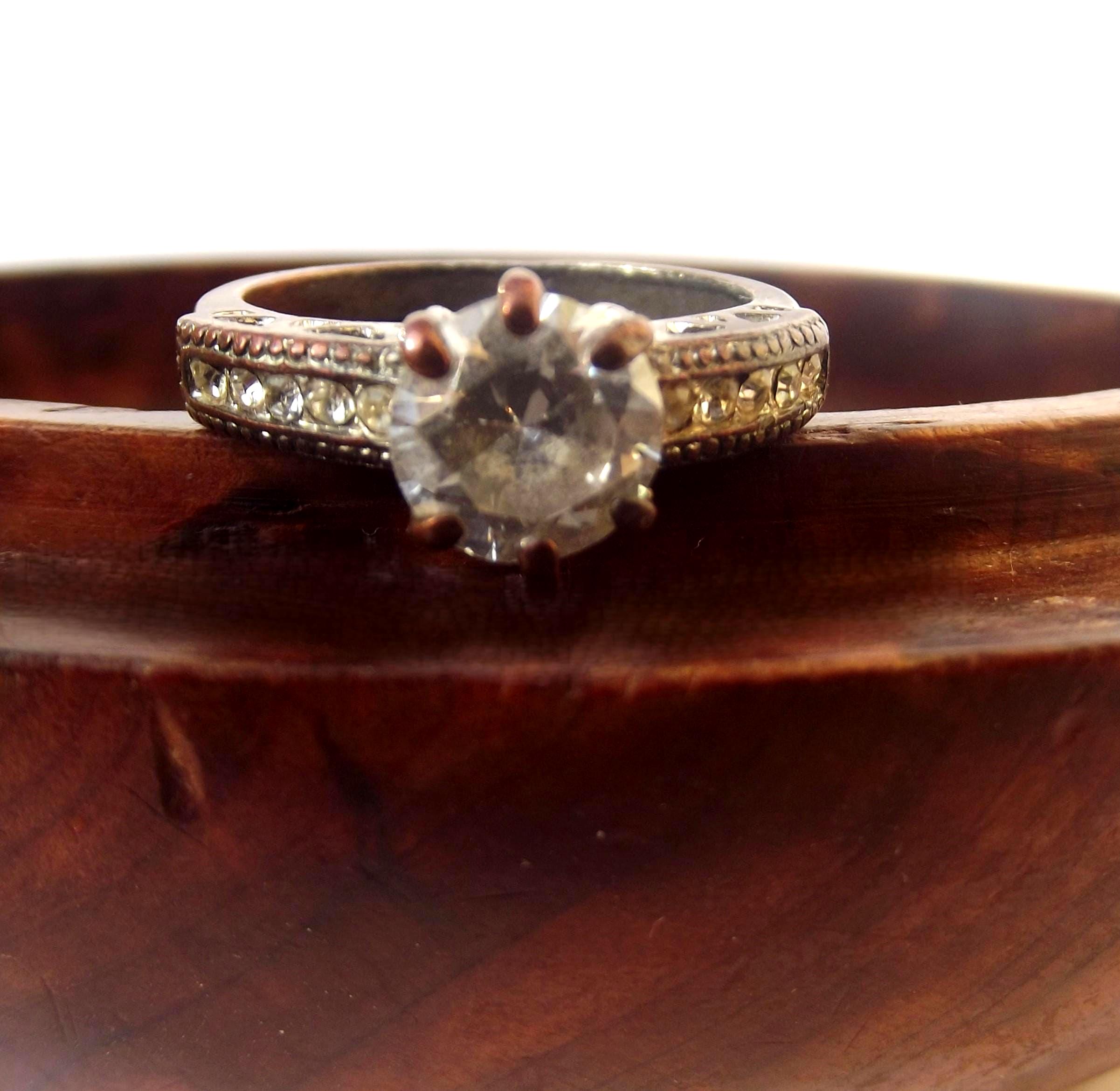 1800s Victorian Copper Ring: Paste Stone Dress Ring, Antique Jewellery ...