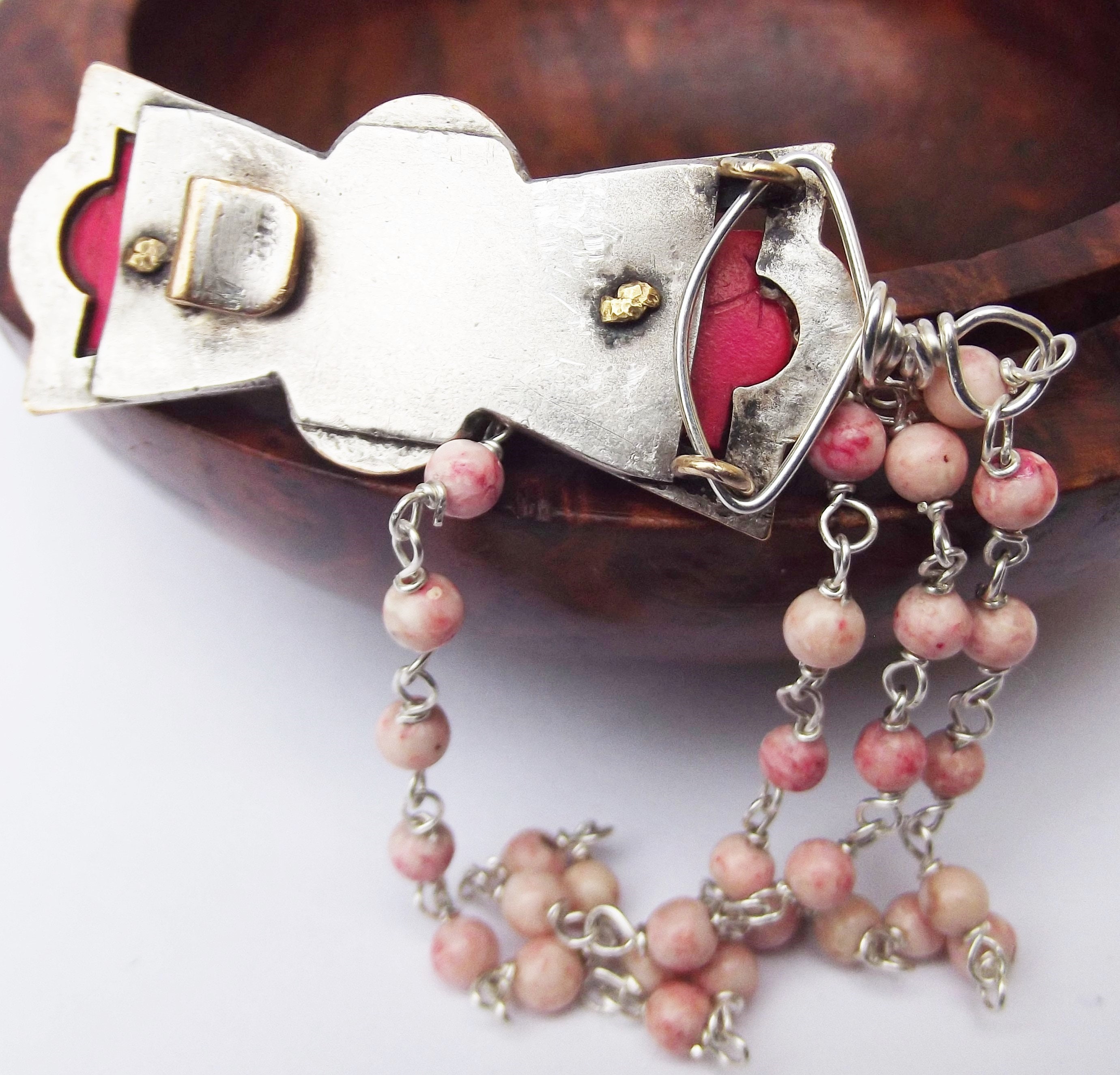 1920s Art Deco Paste Pink Peach Plastic Buckle Pendant, Buckle Pendant ...