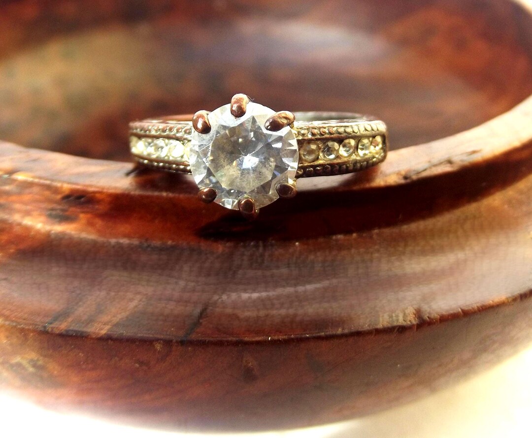 1800s Victorian Copper Ring: Paste Stone Dress Ring, Antique Jewellery ...