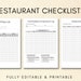 Restaurant & Bar Prep List, Prep Sheet, Temperature Monitoring ...