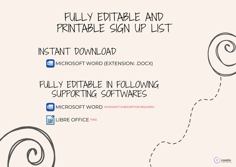 Event Sign up List, Editable Sign up Template, Printable Sign up Sheet ...