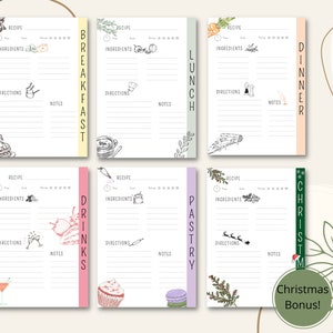 Printable & Fully Editable Recipe Book Goodnotes, Goodnotes Recipe Book ...