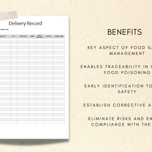 Restaurant & Bar Prep List, Prep Sheet, Temperature Monitoring ...