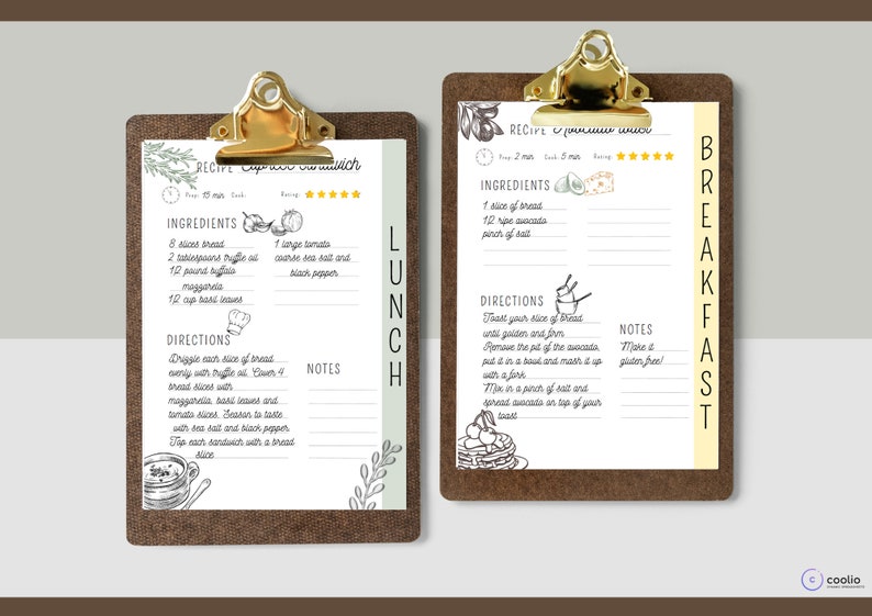 Printable & Fully Editable Recipe Book Goodnotes, Goodnotes Recipe Book ...