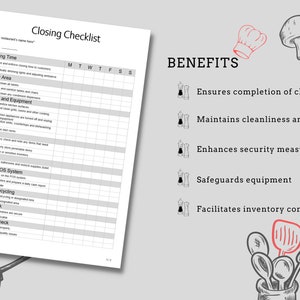 Restaurant Bar & Cafe Checklist for Opening and Closing Shifts - Tasks ...