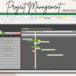 Project Planning and Management Template, Fully Dynamic Gantt Chart for ...